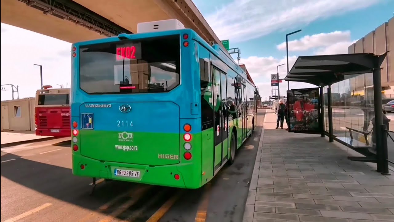 Elektrobus GSP Beograd linija EKO 2 - YouTube