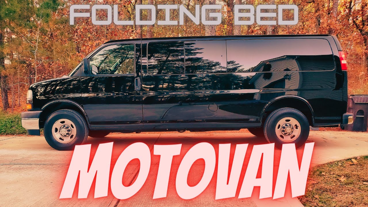 Motovan Part 10: 80/20 Folding Bed | Chevy Express 3500 | - YouTube