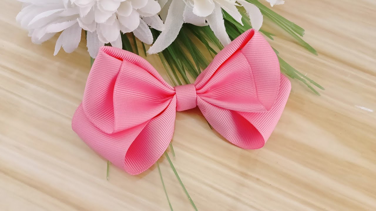 BEAUTIFUL RIBBON BOW MAKING EASILY 🎀 DIY RIBBON BOW 🎀 RIBBON WORK - YouTube