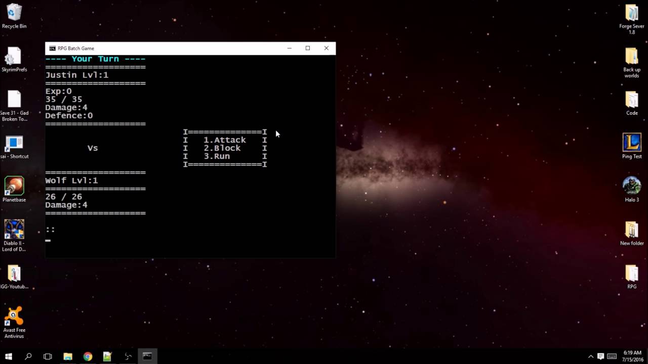 Making simple batch RPG game, UPDATE 1 - YouTube