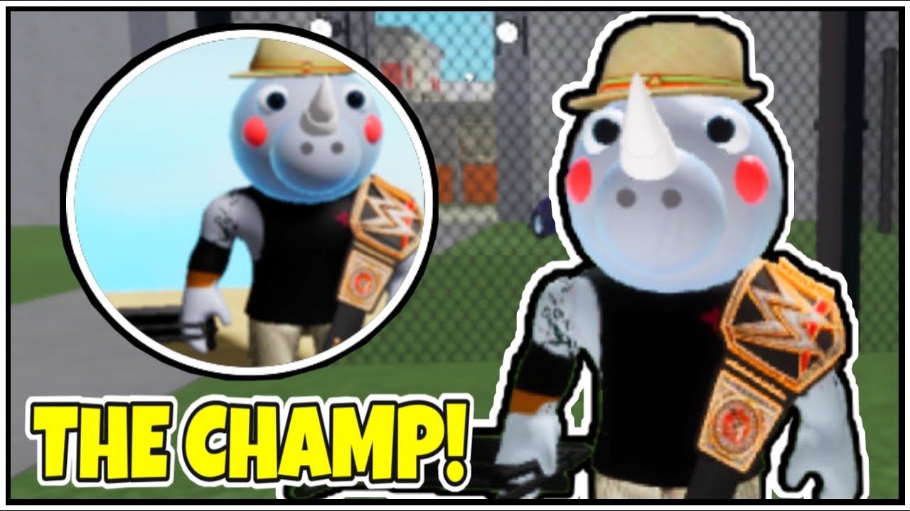 How to get "THE CHAMP" BADGE + CHAMPION RHINO MORPH/SKIN in PIGGY BOOK ...