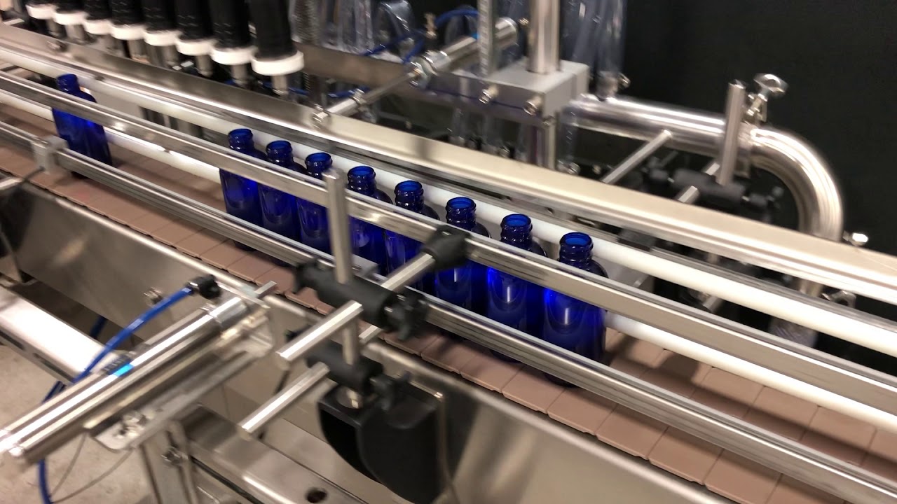 Overflow filler test - glass bottles - 4 oz - YouTube