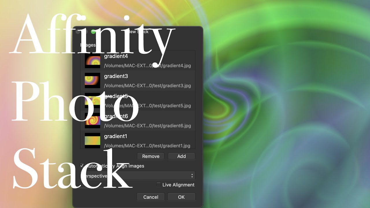 Stacks in Affinity Photo tutorial HOW TO - YouTube