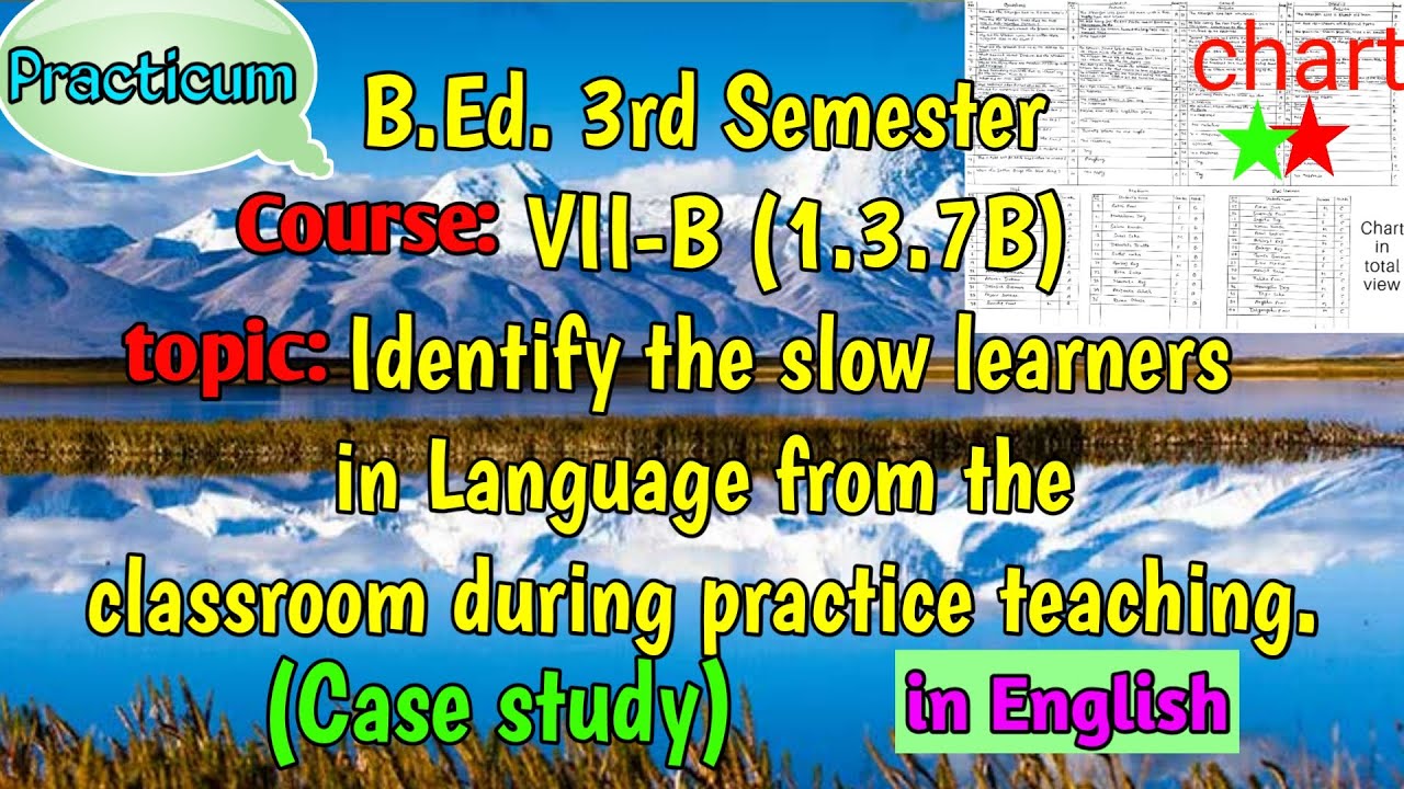 Case study _Identify the slow learners in language...(Prac.) _B.Ed. 3rd ...