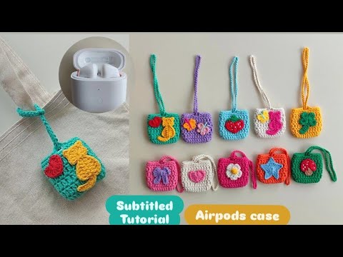 Airpods Case💕ÖRGÜ AİRPODS KILIFI💕Çok kolay ve çok tatlı🎁💕HEMEN ÖR Harika Oldu🎁SUBTİTLED TUTORİAL 💕