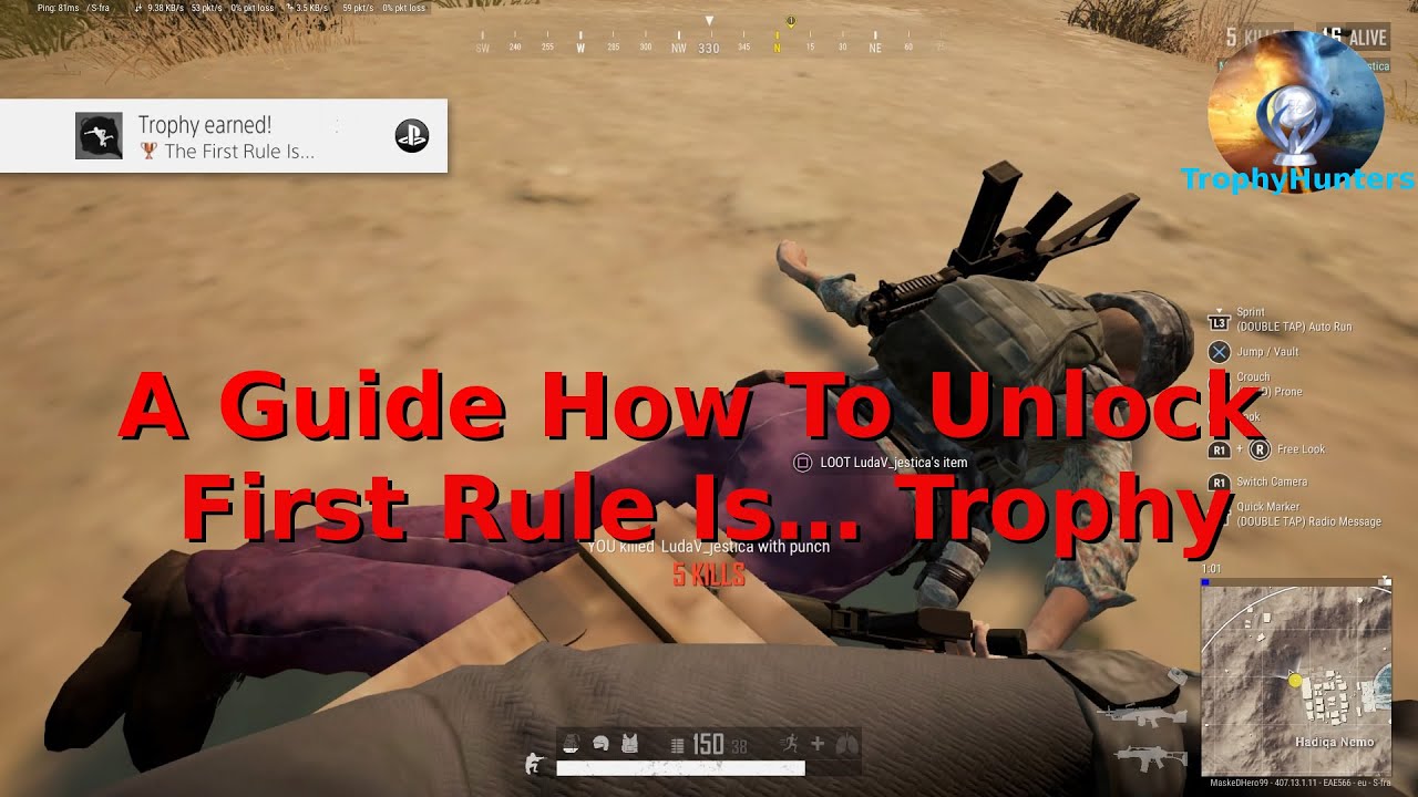 PUBG - The First Rule Is… Trophy Guide Easy Method - YouTube