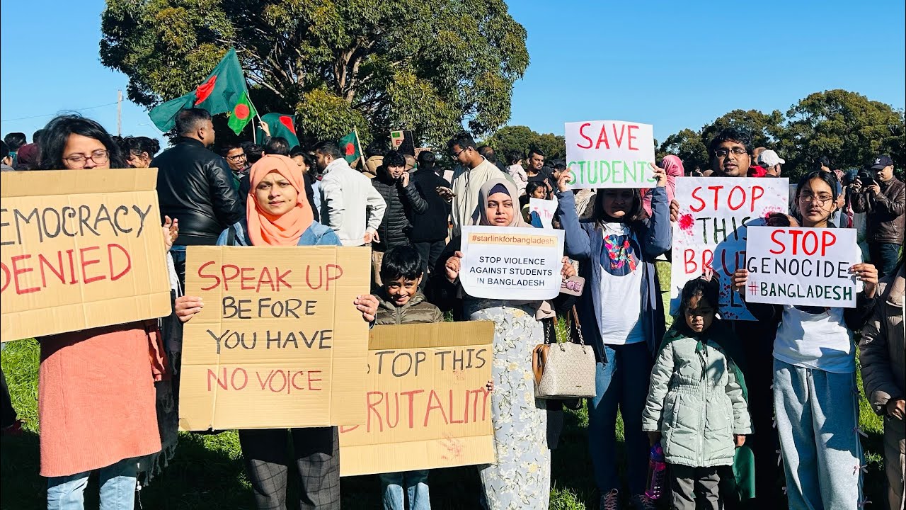 Huge protest in Parry Park,Sydney to save Bangladeshi students for the ...