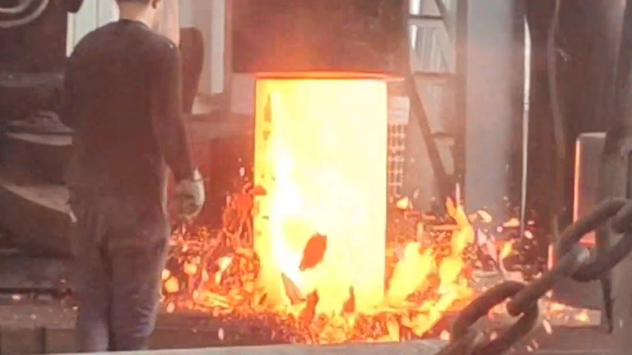 What will a huge cylinder be forged into? | Amazing heavy duty forge ...