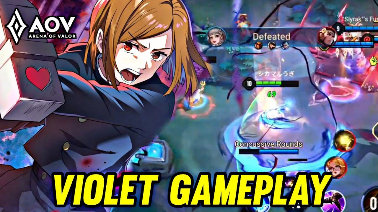 AOV : VIOLET/NOBARA GAMEPLAY | IN ABYSSAL LANE - ARENA OF VALOR ...