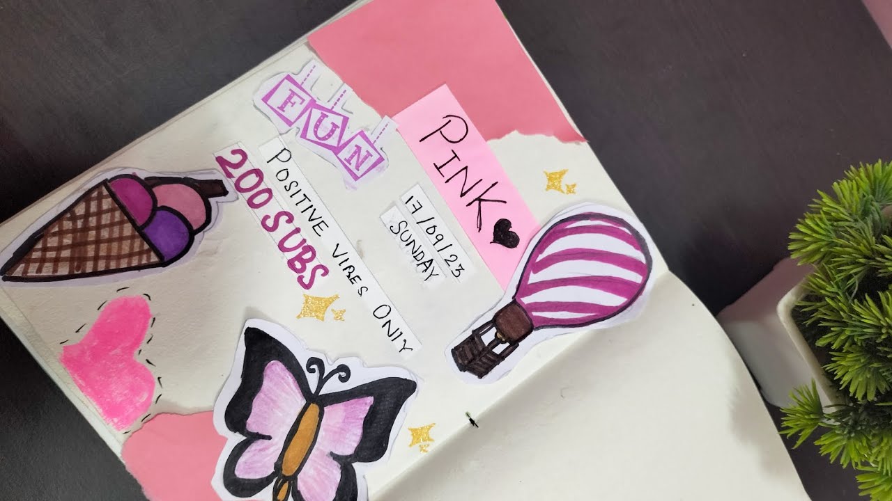 Pink 🩷 journal ideas for beginners| Tutorial video|subscribe ☺️ # ...