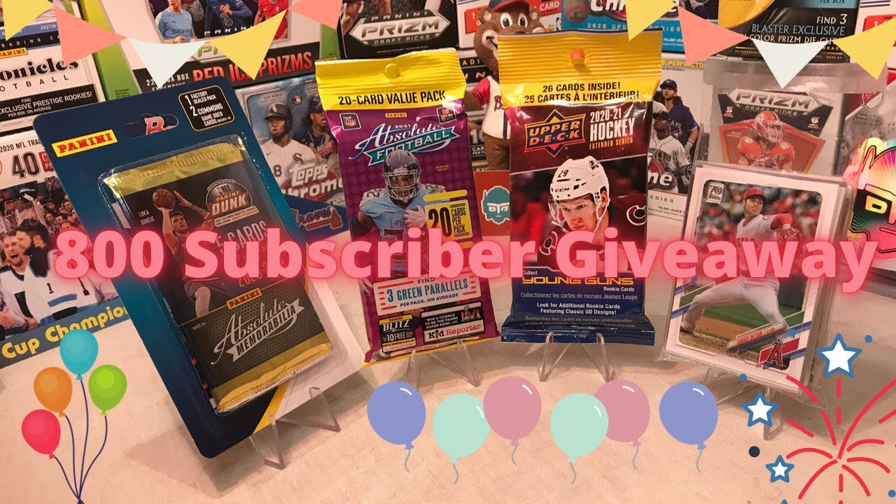 🔥🎉800 Subscriber Giveaway!! Win Free Sports Cards!! Thank You for the ...