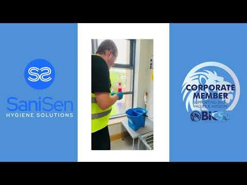SANIDOSE SUPER CONCENTRATED FLOOR MAINTAINER TRAINING VIDEO WITH MOP AND BUFFING MACHINE