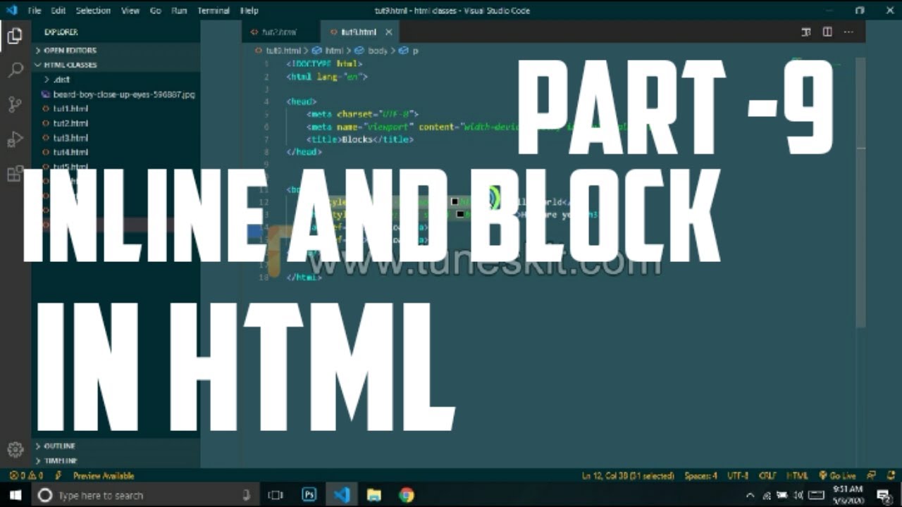 Inline And Block Level Element In Html Web Development Series Part 9 Blocks In Html Youtube