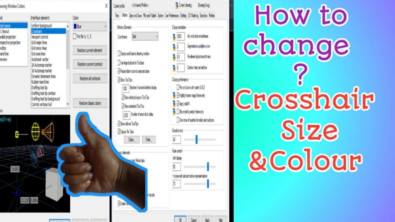 How To Change Size And Colour Of Crosshair In AutoCAD Customize Of how-to-change-size-and-colour-of-crosshair-in-autocad-customize-of