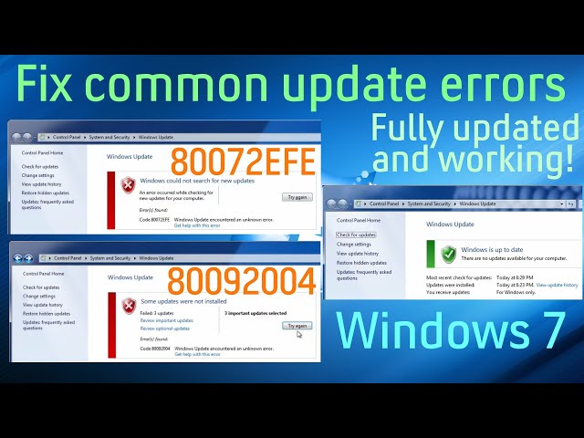 Guide To Fix Window Update Error 80072efe Error In Windows Can't