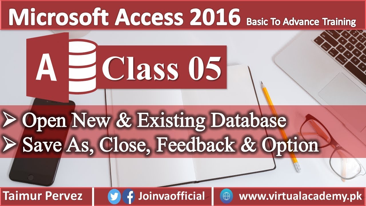 Open New & Existing Database | Save As, Close, Feedback & Option 05 ...