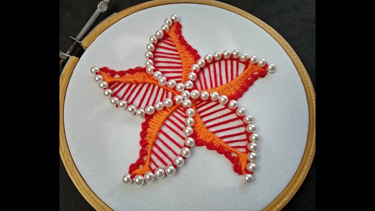 Hand Embroidery | Fantasy Flower Stitch With Beads | Bead Embroidery ...