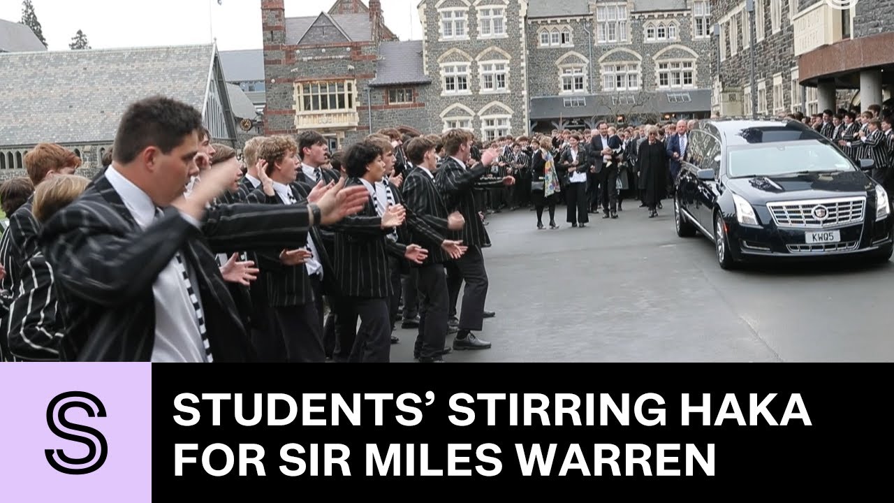 Students' emotional haka for architectural giant Sir Miles Warren ...