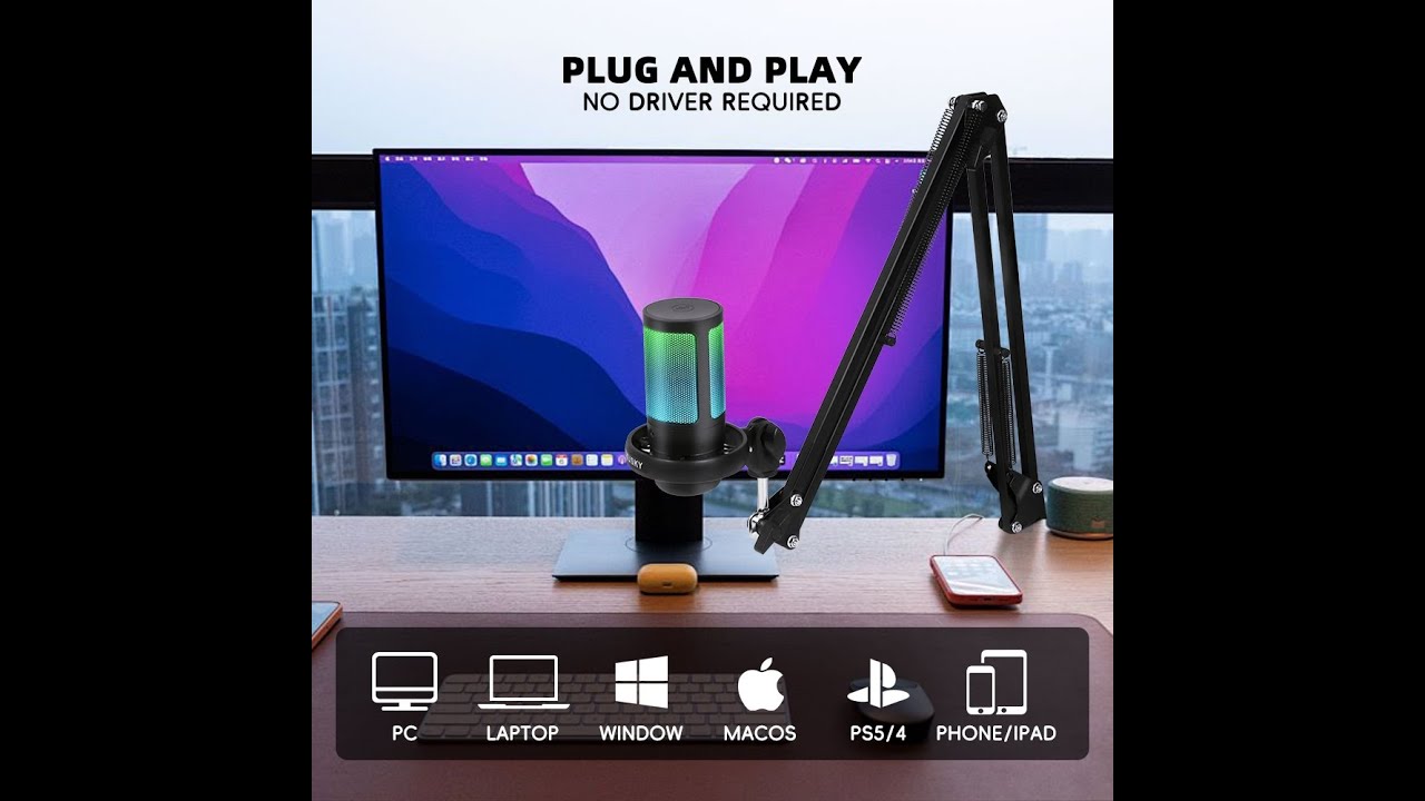 Level up your audio game with the Kusky Me6D RGB USB Condenser ...