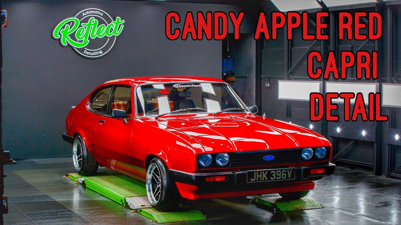 Classic 1979 Candy Apple Red Ford Capri S DISASTER Detail - YouTube