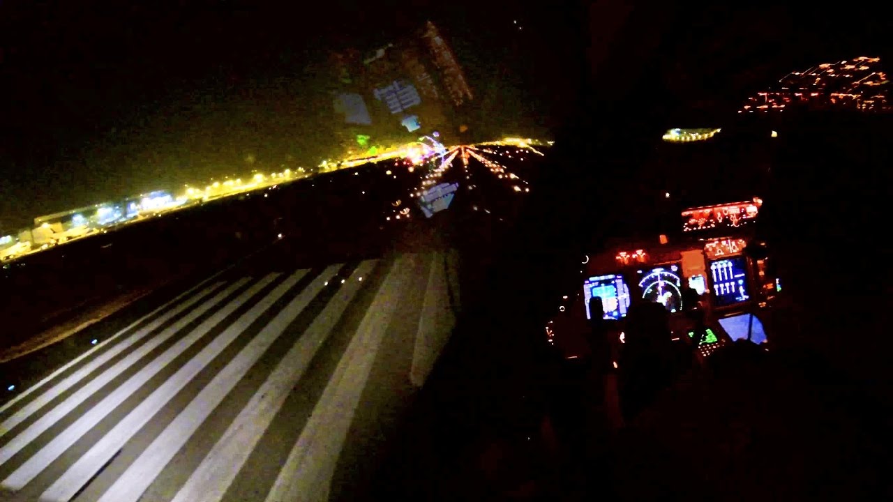 Sunset Landing Nairobi KLM Boeing 747 400F Cockpit View - YouTube