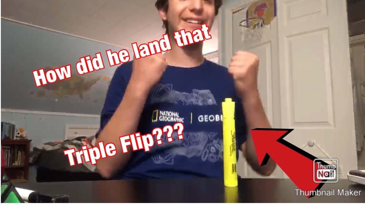 Marker flip trickshots (that was insane) - YouTube