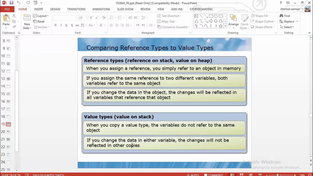 22 Value Type VS Reference Type in CSharp (Arabic) - YouTube