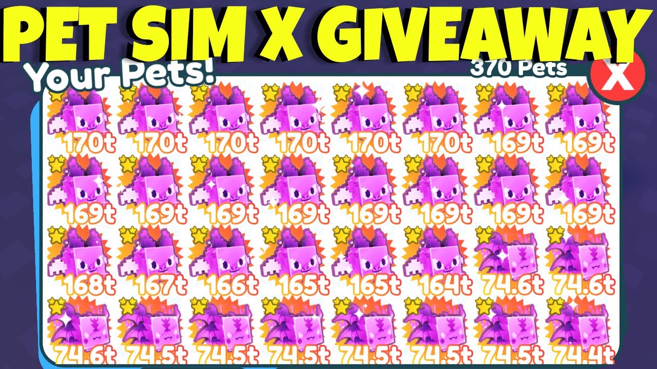 LIVE 🔴PET SIMULATOR X GIVEAWAY FREE GEMS & PETS | PET SIM X EXCLUSIVE ...