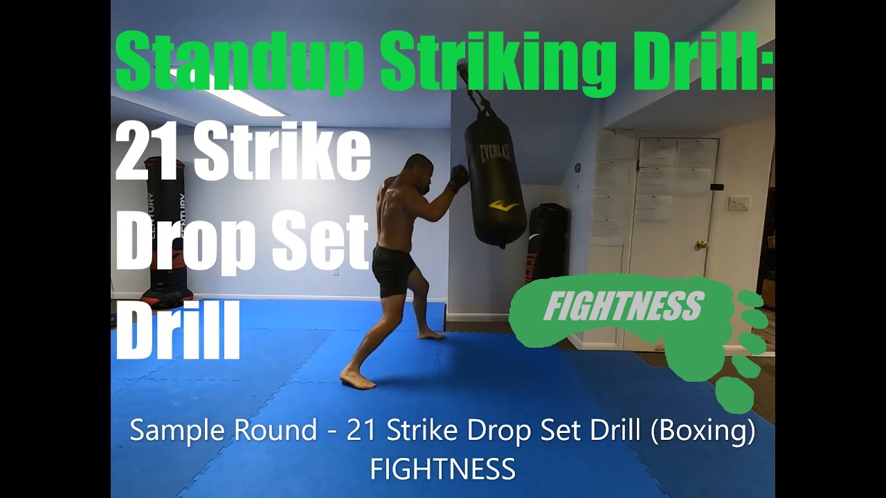 Standup Striking Drill - 21 Strike Drop Set Drill - Fightness MMA - YouTube