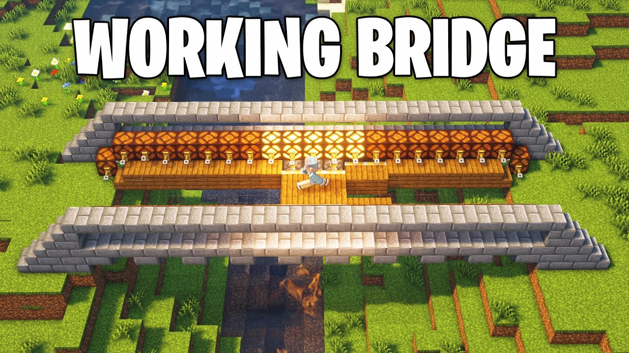 Minecraft Working Bridge Tutorial - How to Build a Working Bridge in ...