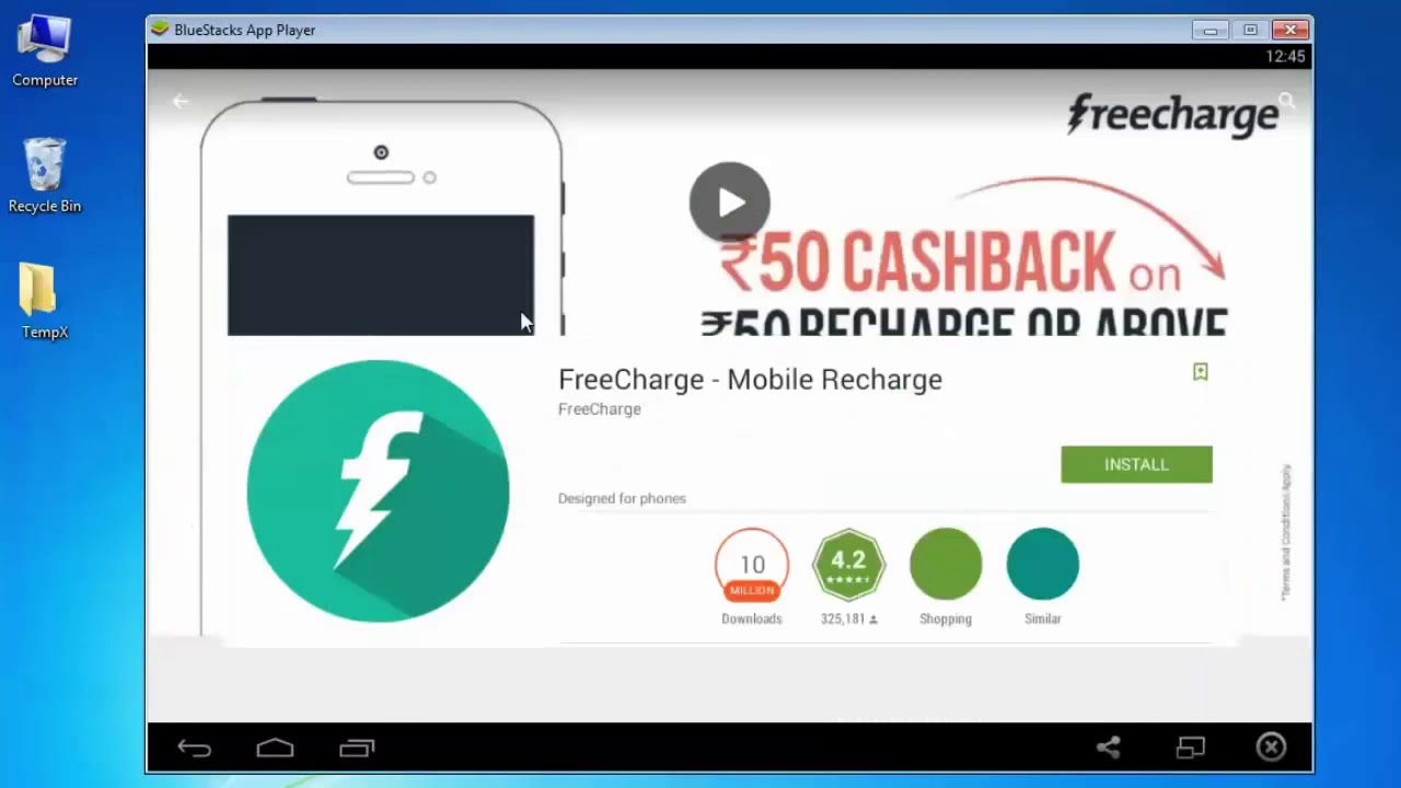 Freecharge app for windows 7 8 1 10 PC - YouTube