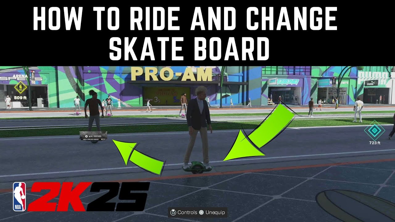 HOW TO RIDE AND CHANGE YOUR SKATEBOARD IN NBA 2K25 NEXT GEN - YouTube