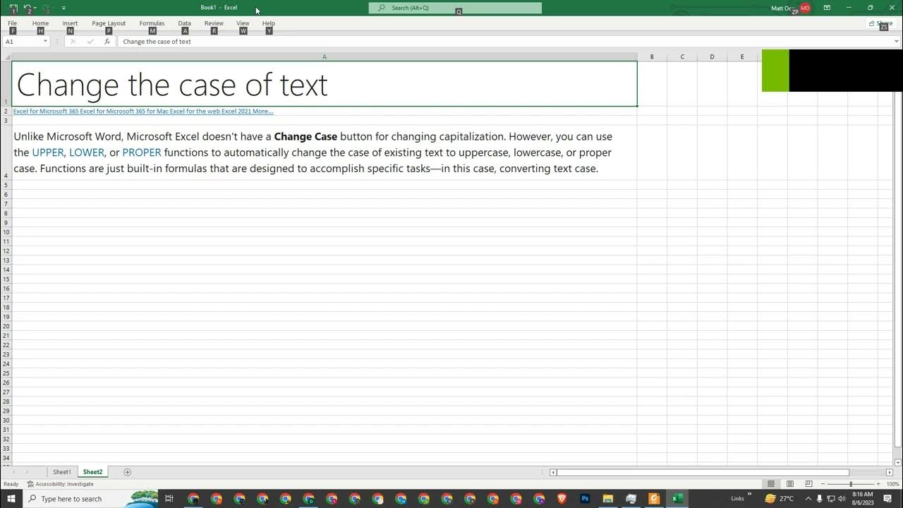 Change Case Excel, Dimana Tombolnya? Owalah - YouTube