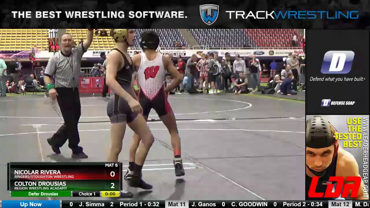 Cadet 106 Nicolar Rivera Ringers-Stoughton Wrestling Vs Colton Drousias ...