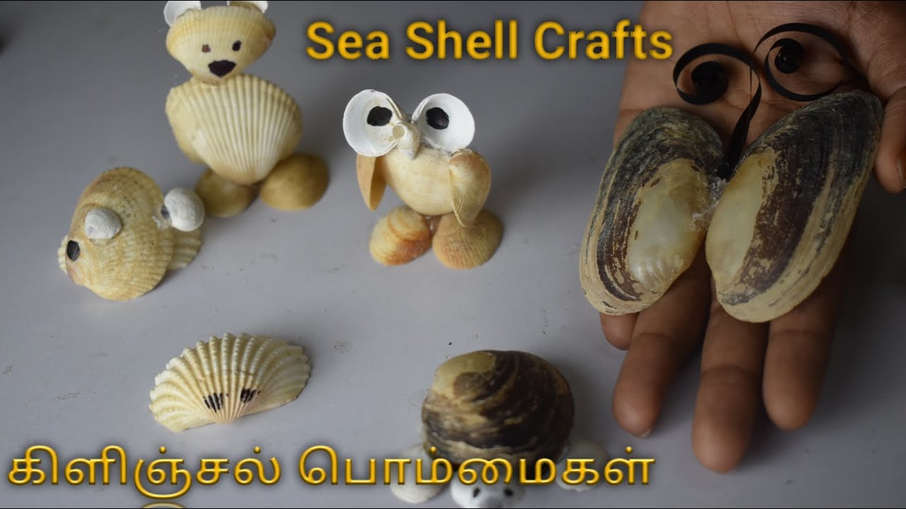 Sea shell crafts | கிளிஞ்சல் பொம்மைகள் | craft making in Tamil | sea ...