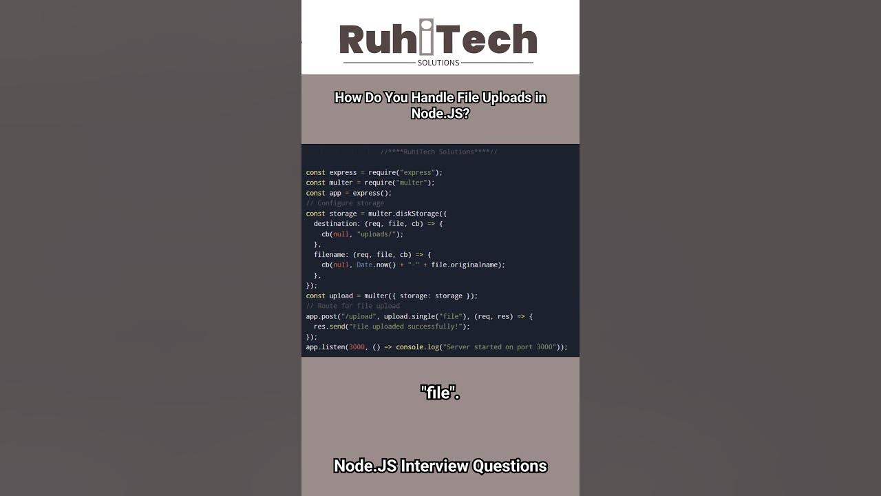 Node Js File Uploads In Nodejs Nodejsinterviewquestions Nodejstutorial Nodejs Job Youtube