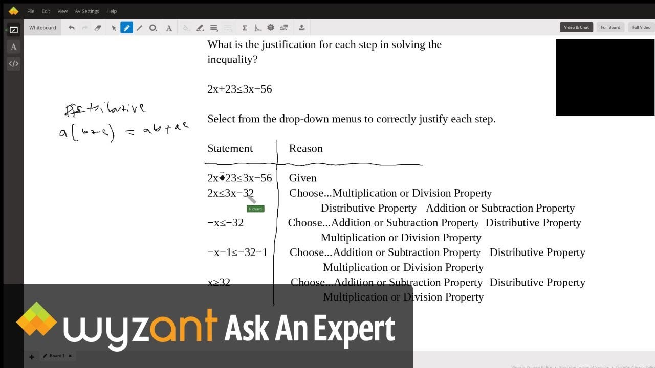 Writing a two-column algebraic proof - YouTube