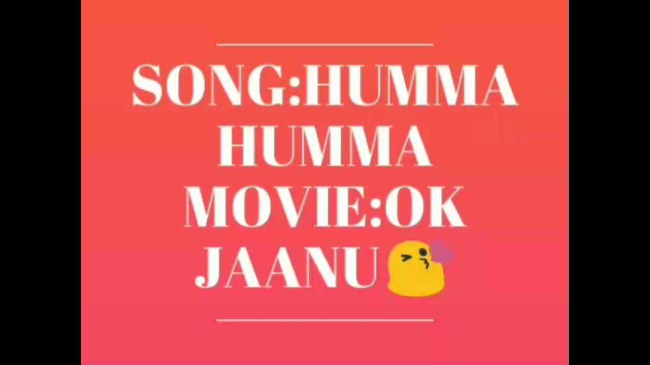 The humma humma song 😘ok Jaanu💑dance cover - YouTube