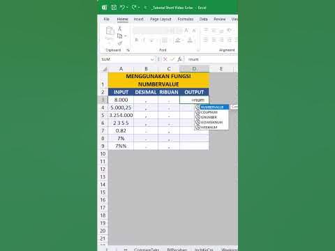 CARA MENGGUNAKAN FUNGSI NUMBERVALUE DI EXCEL #shorts #excel #exceltips - YouTube