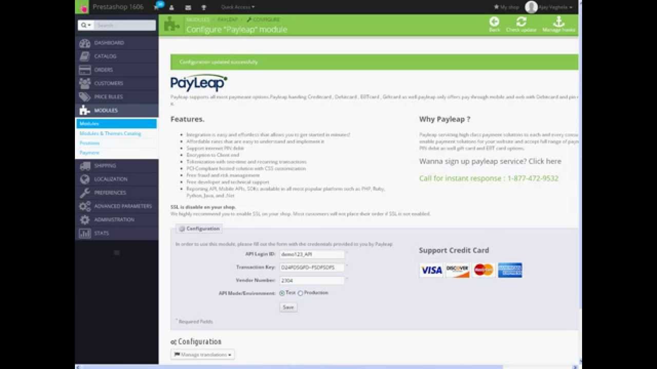 Payleap Payment Gateway - Credit Card Installation to prestashop - YouTube