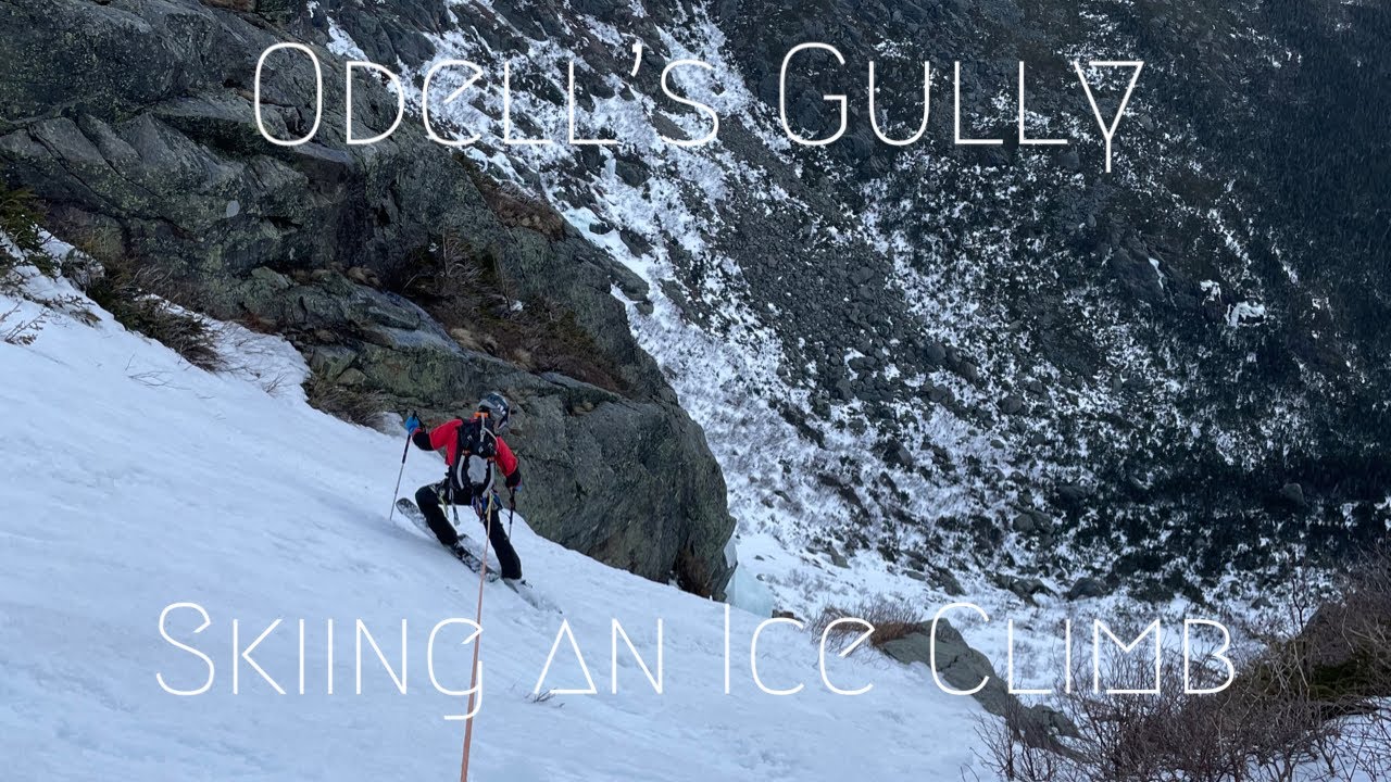 Odell's Gully, Huntington Ravine - Skiing An Ice Climb - YouTube