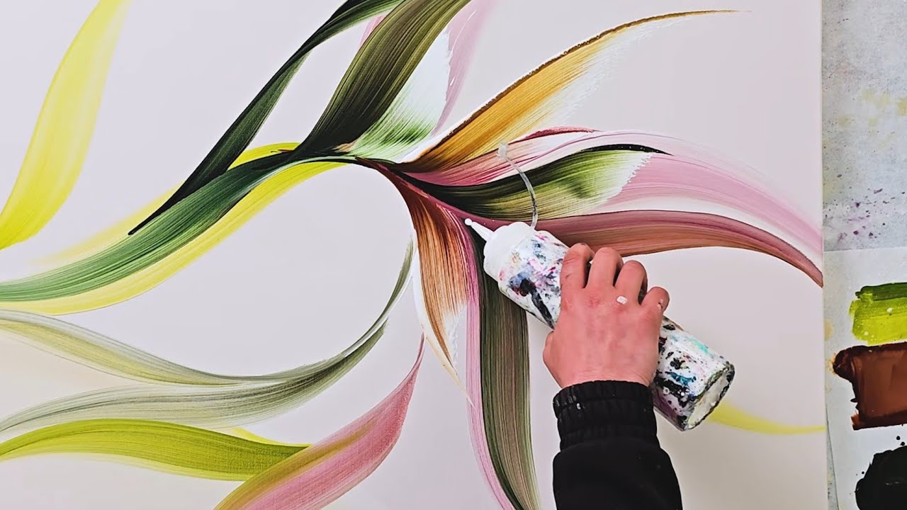 OBSESSED! Moss & Blush - Multicolored Flower Painting / Botanical ...