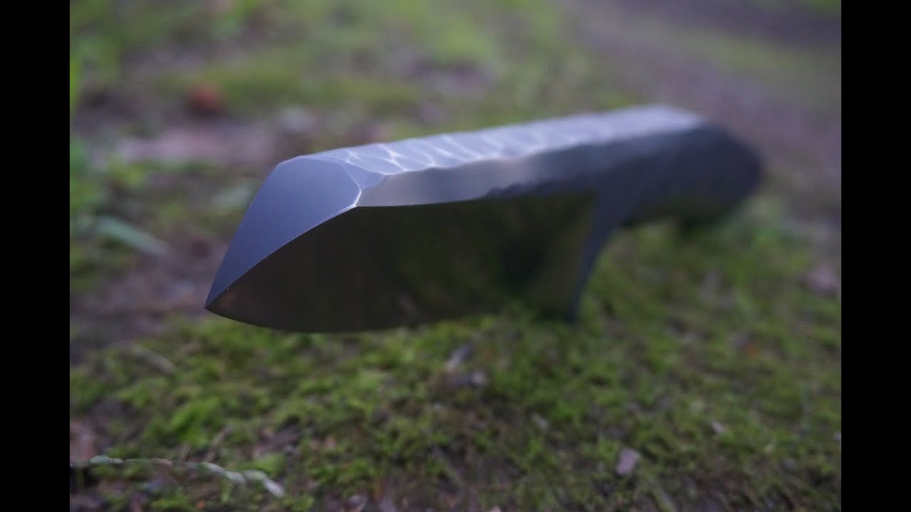 Knife making - 25mm thick titanium fixed blade - YouTube