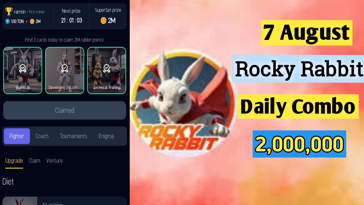 Rocky Rabbit Combo Today | Rocket Rabbit Combo 7 August | Rocky Rabbit ...