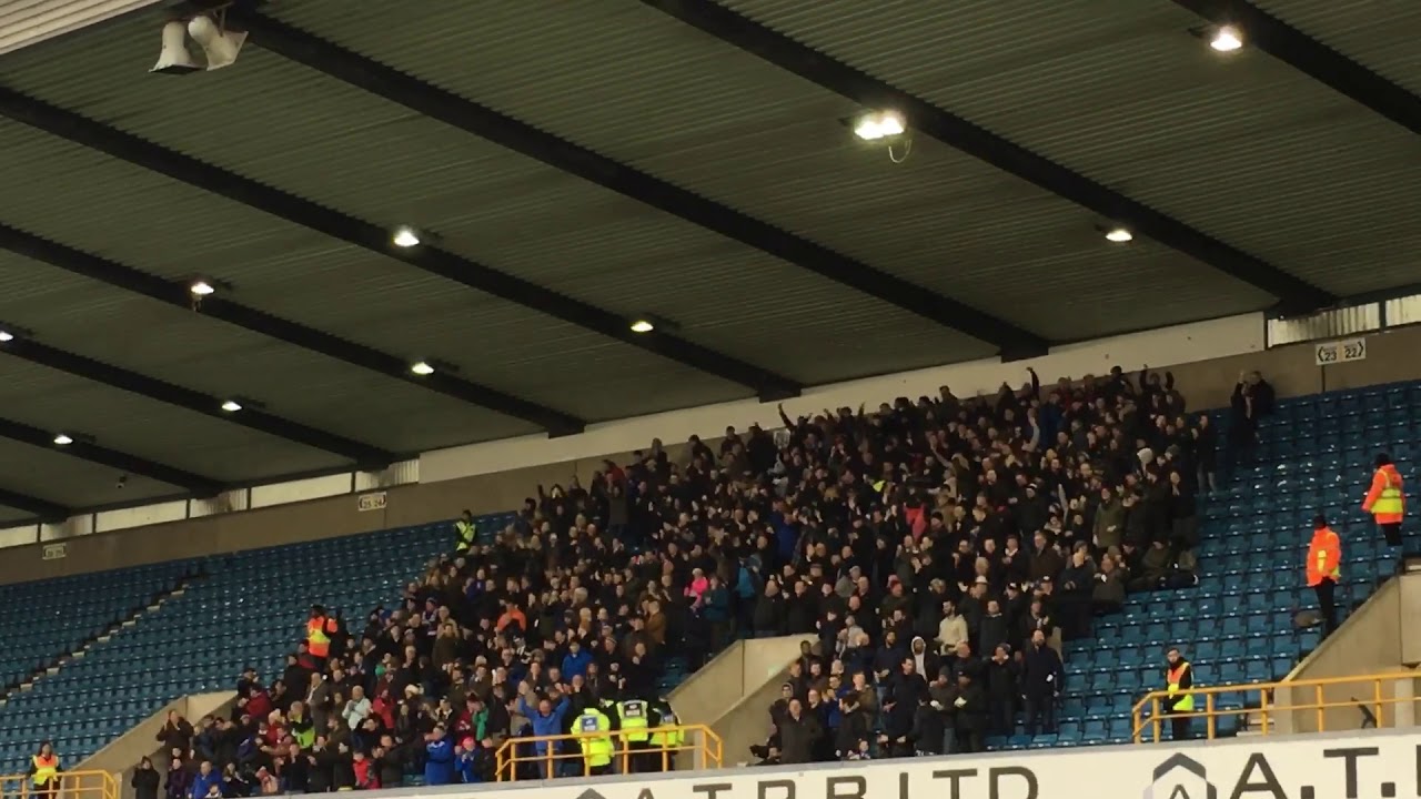 Rochdale fans celebrate goal to Millwall. FA cup. Millwall vs Rochdale ...