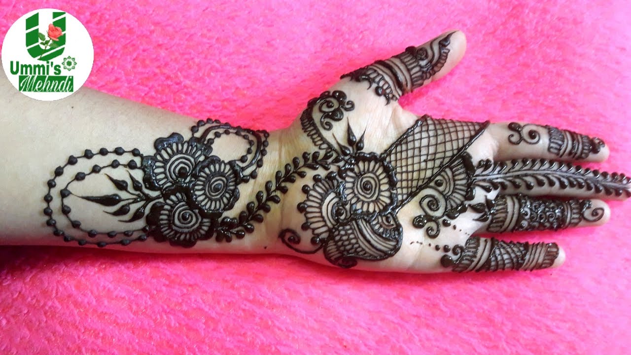gulf style henna design for hand 2018 - YouTube