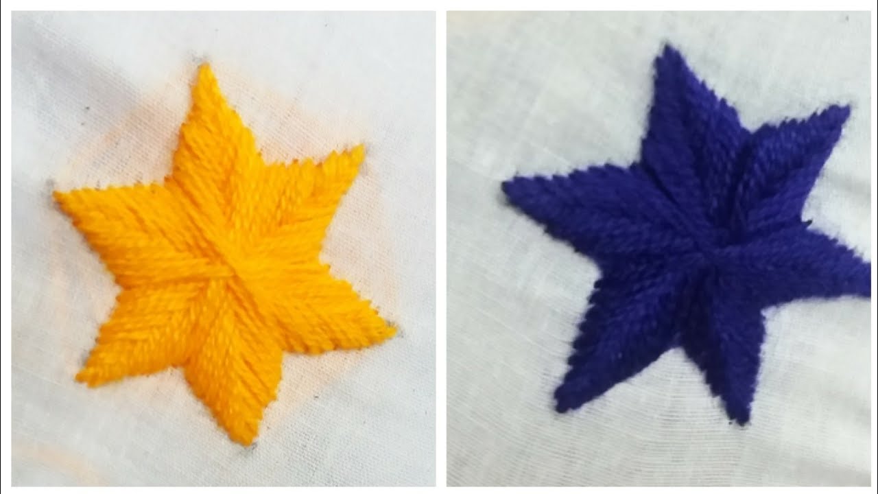 Hand embroidery beautiful star stitches tutorial - YouTube