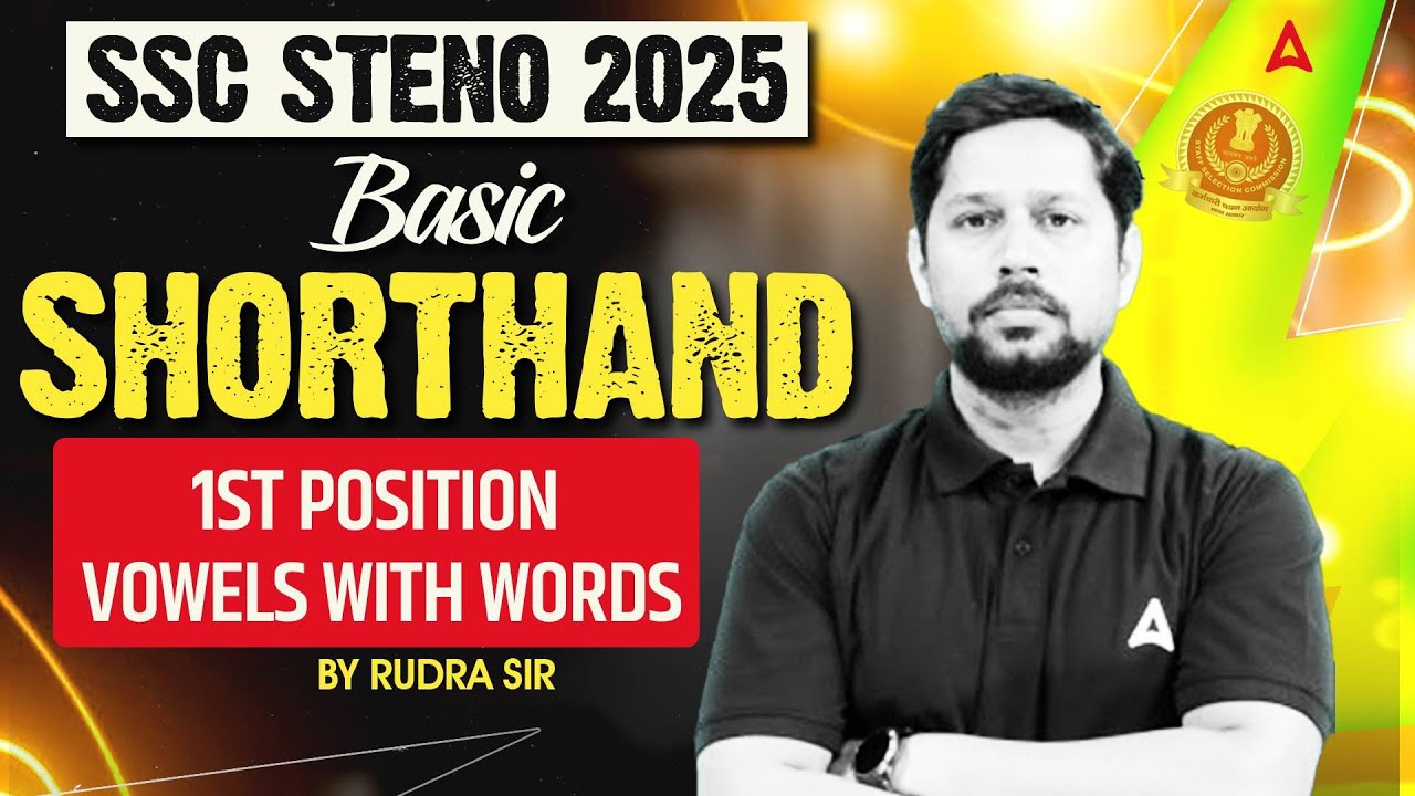 SSC Steno 2025 | Basic Shorthand | 1st position vowels with words By ...