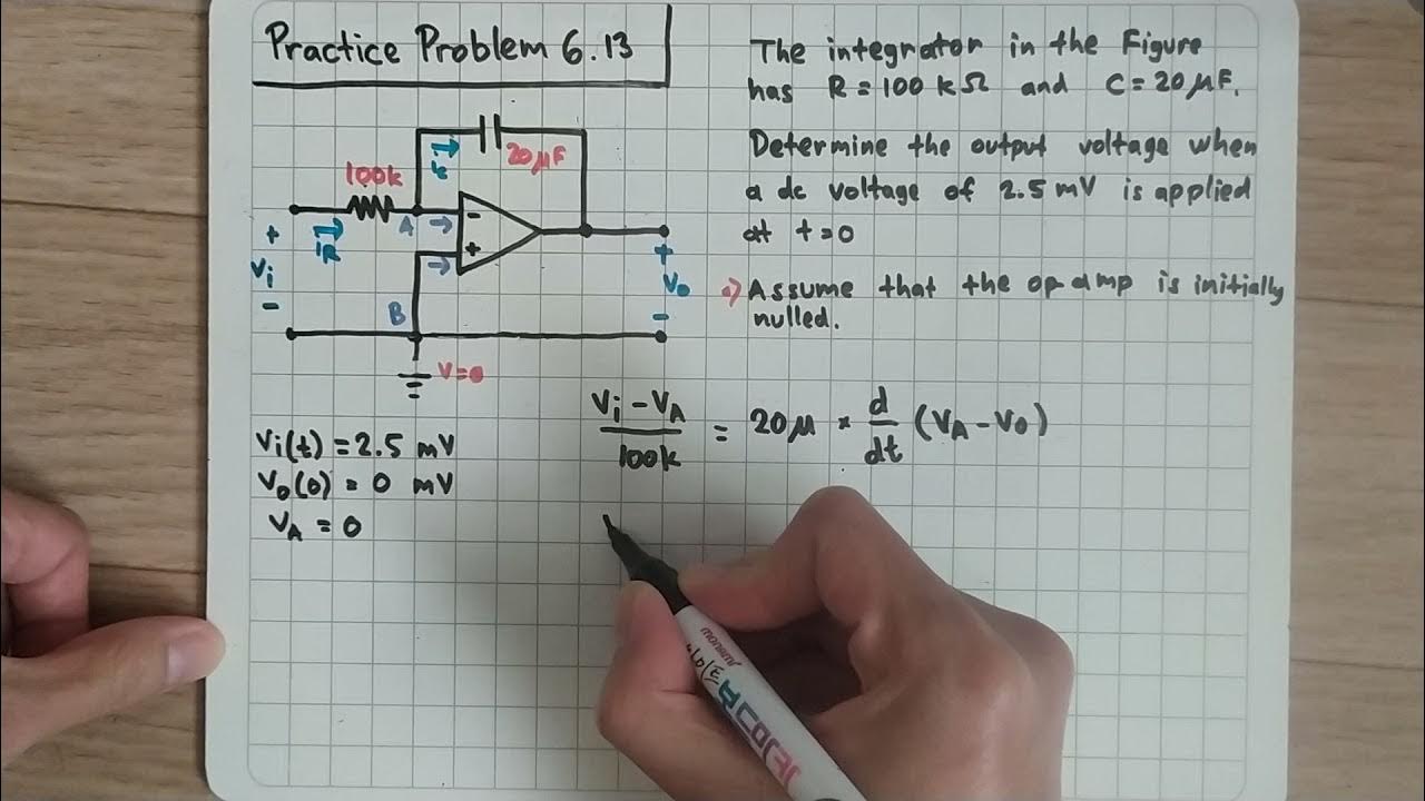 Practice Problem 6.13 Fundamental of Electric Circuits (Sadiku) 5th Ed - Integrator: RC + Op-amp ...