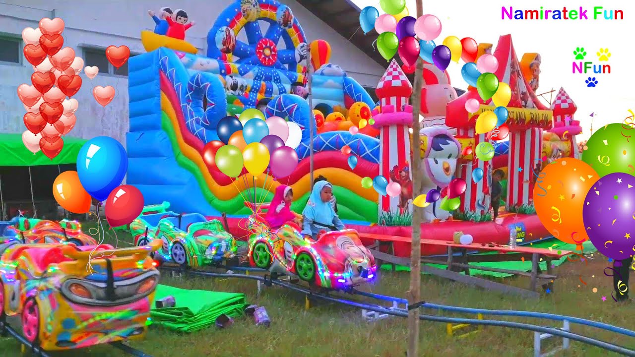 Permainan Anak Istana Balon Naik Odong odong Mobil & Naga di Area ...